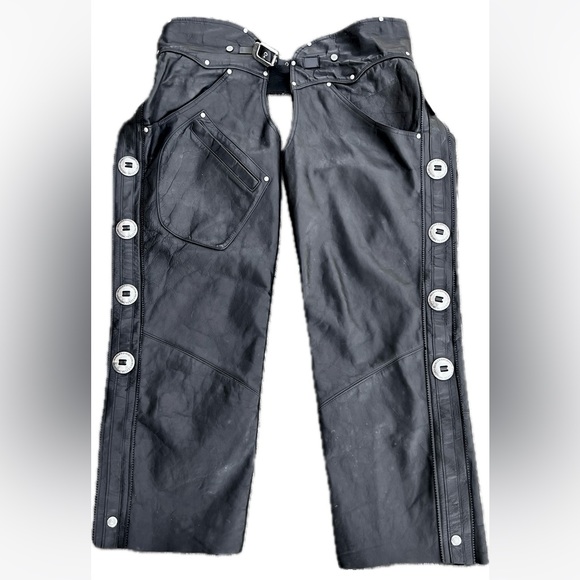 Harley-Davidson | Pants | Harley Davidson Chaps Genuine Black Leather ...